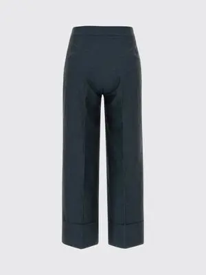 PT TORINO Wide Leg Cropped Cuffed Pants - Blue