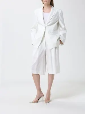 MEIMEIJ Single-breasted Pinstriped Viscose Blend Blazer