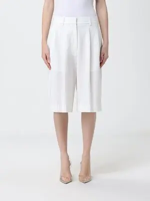 MEIMEIJ Meimei Viscose Blend Pinstriped Knee-length Shorts