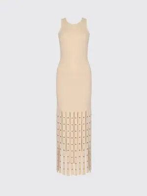 Patrizia Pepe Jersey Midi Dress With Eyelet Embellishments - Ivory