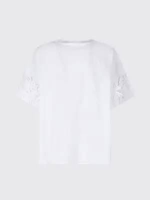 MEIMEIJ Embellished Sleeve T-shirt - White