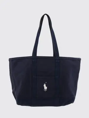 Polo Ralph Lauren Cotton Canvas Tote Bag With Embroidered Logo - Navy
