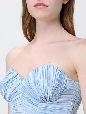 Cult Gaia Strapless Pleated Maxi Dress - Gnawed Blue