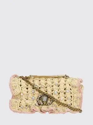 Kurt Geiger Chelsea Crochet Raffia Clutch With Rhinestones
