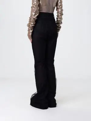 Rick Owens Flared Cotton And Tulle Trousers - Black
