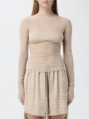 Beige Mesh Top