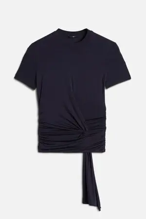 7 For All Mankind Fitted Twist Tee Navy Lyocell - Black