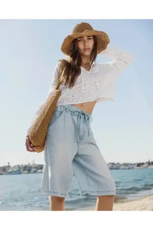 Splendid Lounge Denim Jorts - Blue