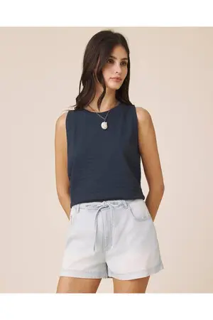 Splendid Splendid Shelly Smocked Tank Black