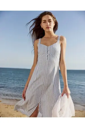 Splendid Splendid Madelyn Stripe Midi Dress White