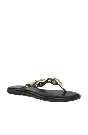 GRACE FOOTWEAR Solane T-strap Sandal - Black