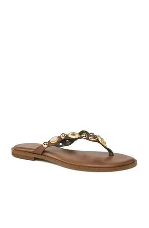 GRACE FOOTWEAR Solane T-strap Sandal - Brown
