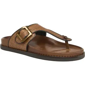 GRACE FOOTWEAR Kea Woven T-strap Sandal - Brown