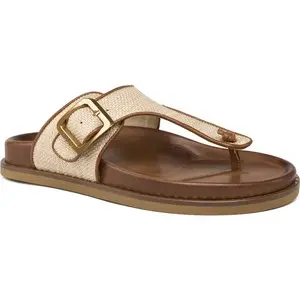 GRACE FOOTWEAR Kea Woven T-strap Sandal - Camel