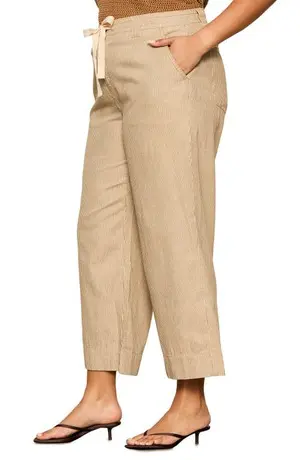 Sanctuary Lily Stripe Crop Pants - Brown