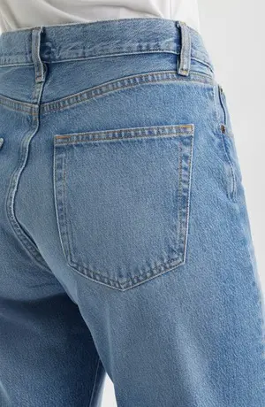 FRAME Vertical High Waist Relaxed Straight Leg Jeans - Static