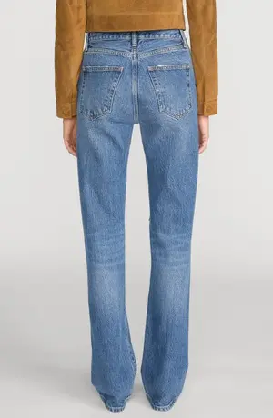 FRAME Vertical High Waist Relaxed Straight Leg Jeans - Voltage