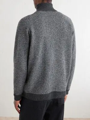 John Smedley Recycled Cashmere And Wool-blend Half-zip Sweater