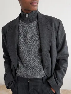 John Smedley Recycled Cashmere And Wool-blend Half-zip Sweater