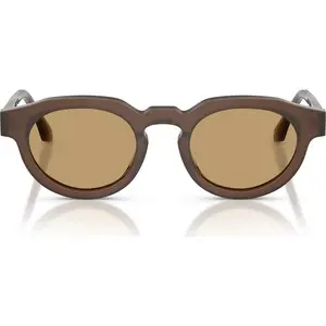 ARMANI Giorgio Round Frame Sunglasses - Brushed Brown/brown