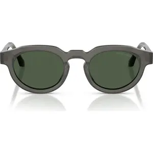 ARMANI Giorgio Round Frame Sunglasses - Brushed Green/dark Green