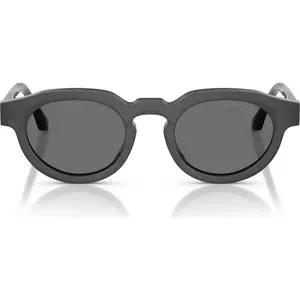 ARMANI Giorgio Round Frame Sunglasses - Brushed Grey/grey