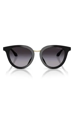 ARMANI Giorgio 49mm Round Frame Sunglasses - Black/grey Gradient