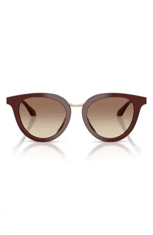 ARMANI Giorgio 49mm Round Frame Sunglasses - Burgundy/brown Gradient