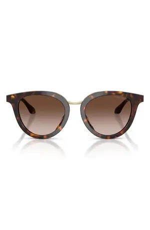 ARMANI Giorgio 49mm Round Frame Sunglasses - Havana/brown Gradient