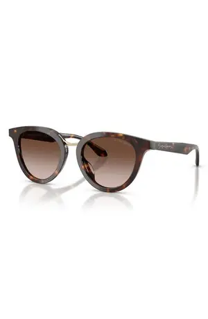 ARMANI Giorgio 49mm Round Frame Sunglasses - Havana/brown Gradient