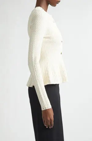 JASON WU Cable Stitch Peplum Cardigan