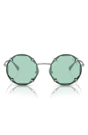 Tiffany & Co. Round Frame Sunglasses - Silver/light Azure