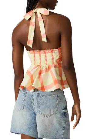 Steve Madden Tania Halter Top With Rosette Appliqu