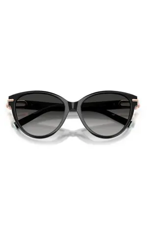 Tiffany & Co. 56mm Cat Eye Sunglasses - Black/grey Gradient
