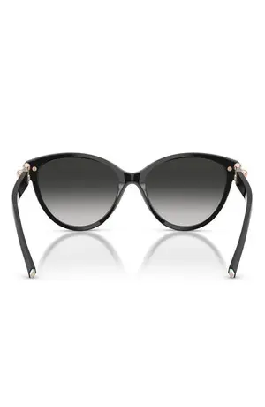 Tiffany & Co. 56mm Cat Eye Sunglasses - Black/grey Gradient