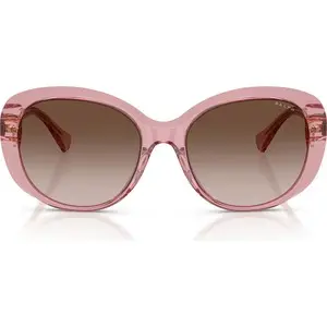 Ralph Lauren 56mm Gradient Round Frame Sunglasses - Transparent Violet/brown