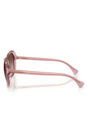 Ralph Lauren 56mm Gradient Round Frame Sunglasses - Transparent Violet/brown