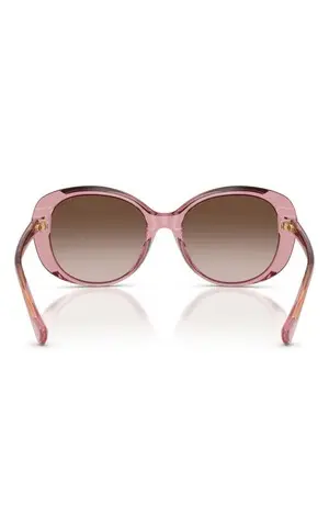 Ralph Lauren 56mm Gradient Round Frame Sunglasses - Transparent Violet/brown