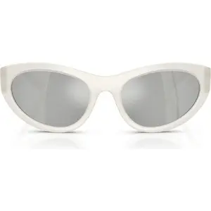 Dolce & Gabbana Cat Eye Sunglasses - Milky White/clear Silver