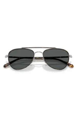Oliver Spencer Sacoye Polarized Pilot Sunglasses - Silver/oak/midnight
