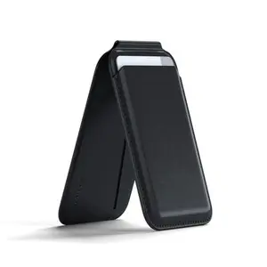 SATECHI Vegan-leather Magnetic Wallet Stand - Black