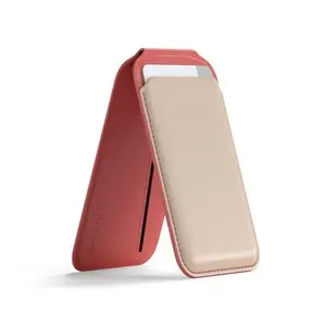 SATECHI Vegan-leather Magnetic Wallet Stand - Coral Pink