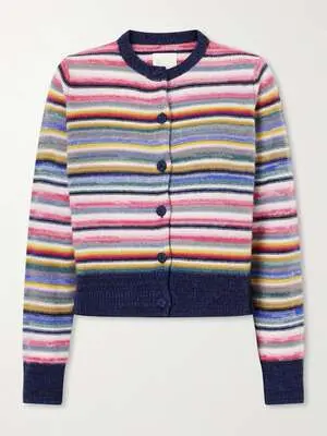 Suzie Kondi Kandria Cropped Striped Cashmere Cardigan