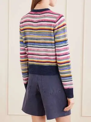 Suzie Kondi Kandria Cropped Striped Cashmere Cardigan