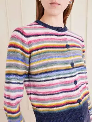 Suzie Kondi Kandria Cropped Striped Cashmere Cardigan