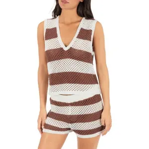 Hurley Stripe Cover-up Sleeveless Top - Mole Stripe