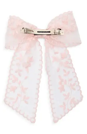 NATASHA Leaf Embroidered Lace Bow Barrette