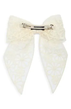 NATASHA Embroidered Lace Bow Hair Barrette