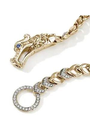 John Hardy Naga 14k Diamond And Sapphire Bracelet