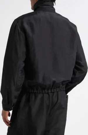 LEMAIRE Short Linen Blend Zip Jacket - Black